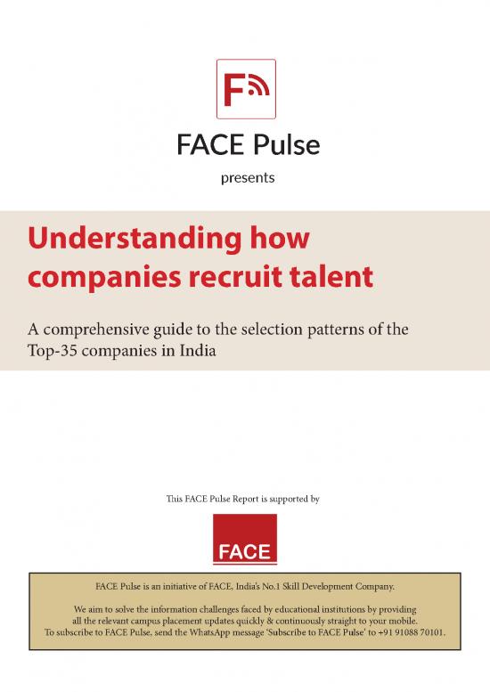 Face Pulse Presents Selection Patterns Of Top 35 Companies In India ...