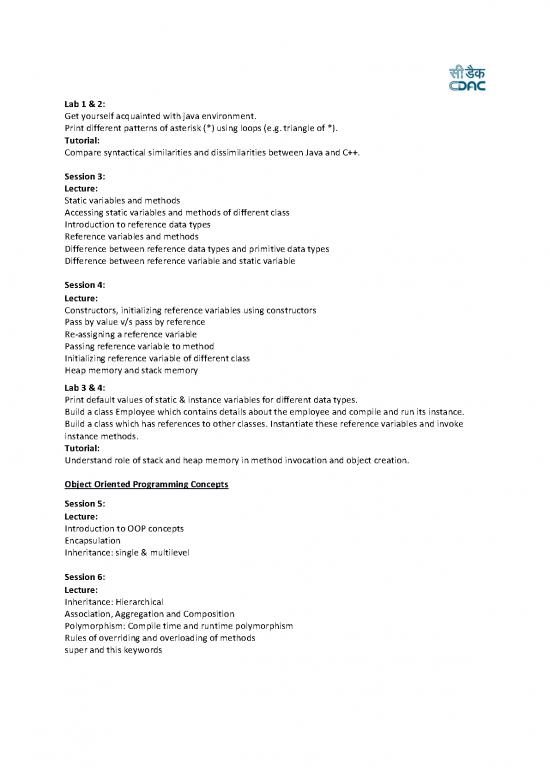 Programming Pdf 183536 Dac School Tg Object Oriented Programming With Java
