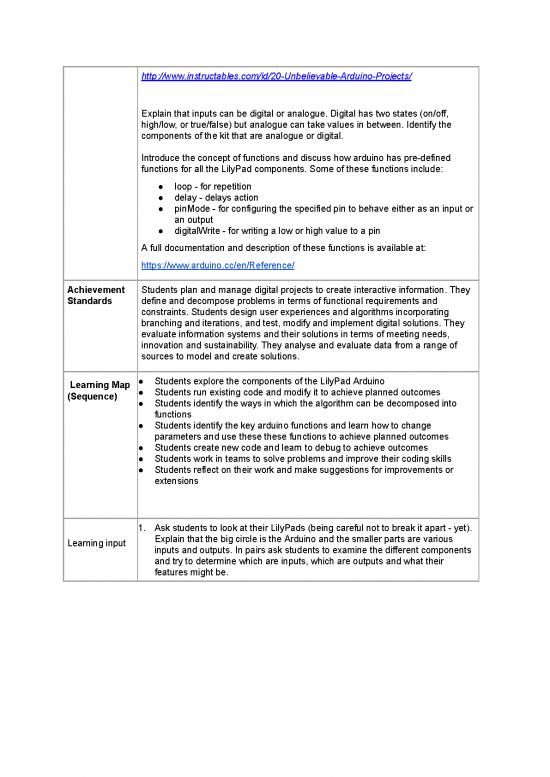 Programming Pdf 185178 Light Up Soft Toy With Lilypad Lesson Sequence Introduction To