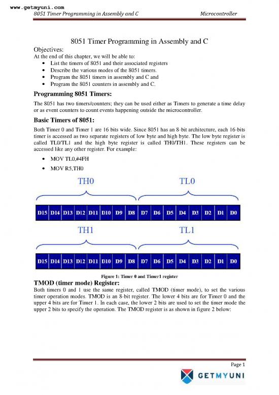 Programming Pdf 185515 Electrical Engineering Engineering Microcontroller 8051 Timer