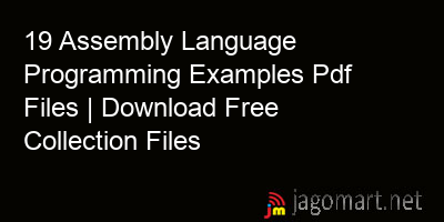 19 Assembly Language Programming Examples Pdf Files | Download Free Collection Files