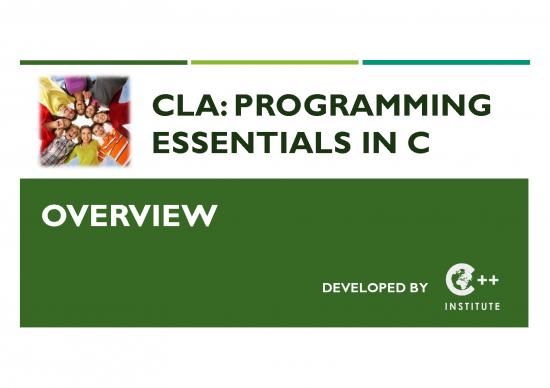 Computer Programming For Beginners Pdf 188612 Cla Programming Essentials In C Overview