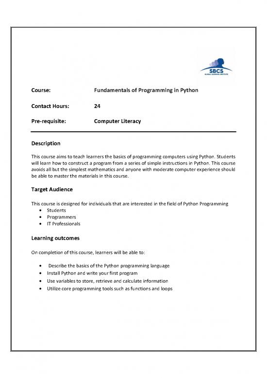 Basics Of Programming Pdf 188453 Fundamentals Of Programming In Python