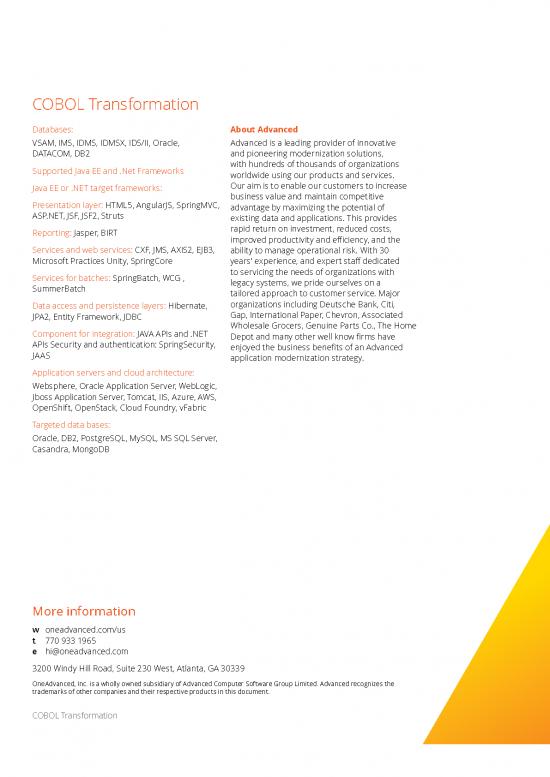 Cobol Pdf 188368 | Advanced Fact Sheet Cobol Transformation Us