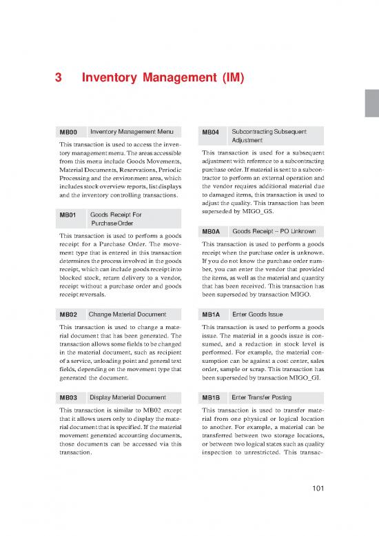 Inventory Management Pdf 192693 | Sap Im Transaction Codes With ...