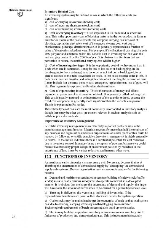 Inventory Management Pdf 192761 | Unit 17 Inventory Management