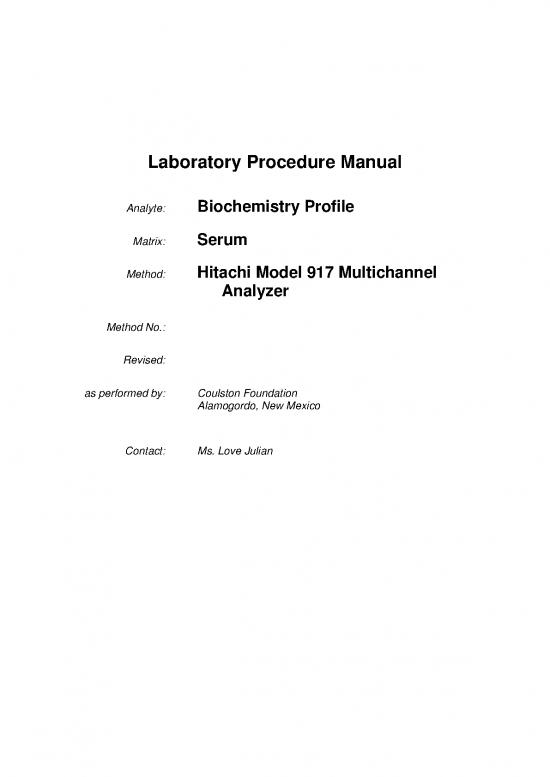 Lab18 Met Biochemistry Profile