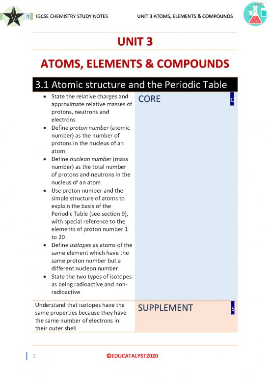 Pdf Printable Periodic Table 195007 | 1 Atomic Structure The Periodic Table