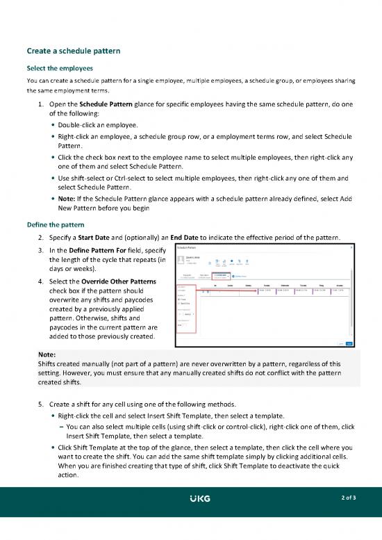 Create A Schedule Pattern