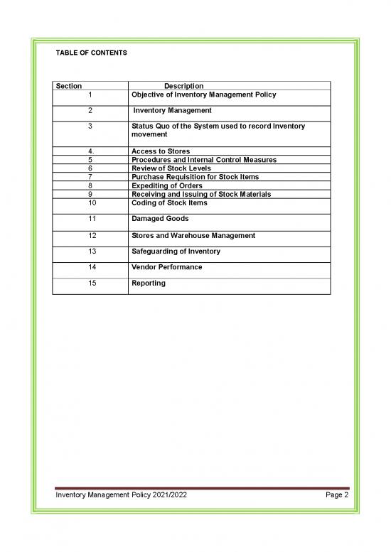 Inventory Management Pdf 194676 | Inventory Management Policy 2021 22