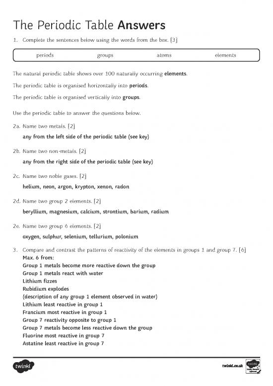 Pdf Printable Periodic Table 195358 | Periodic Table Activity 1