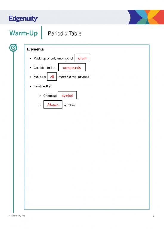 Pdf Printable Periodic Table 195026 | Periodic Table Guided Notes Complete