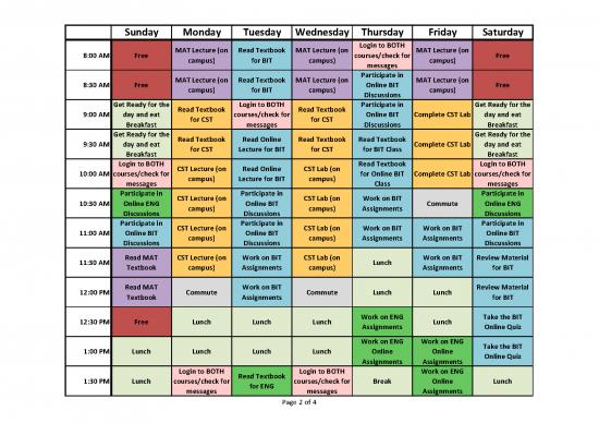 Weekly Schedule Printable Pdf 193981 | Sample Weekly Time Management ...