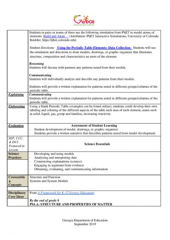Pdf Printable Periodic Table 195273 | Science 8th Grade Instructional ...