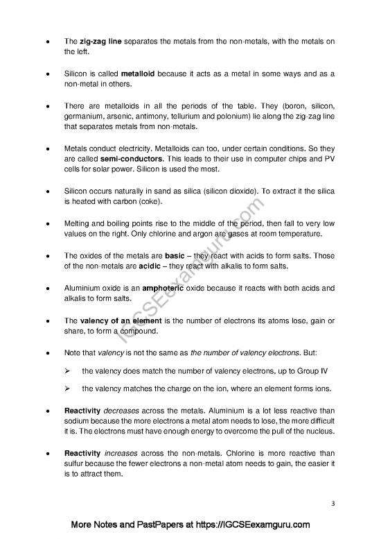 Pdf Printable Periodic Table 195008 Igcse Chemistry A Notes Chapter 9