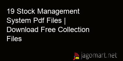 19 Stock Management System Pdf Files | Download Free Collection Files