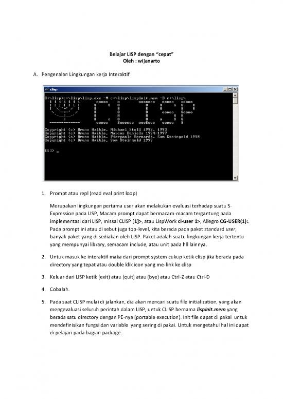 Lisp Pdf 196267 | Belajar Lisp Dengan Cepat
