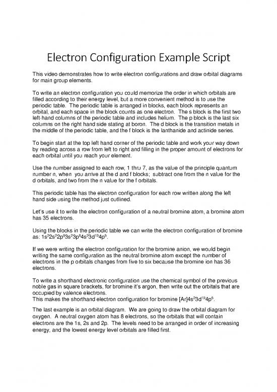 Pdf Printable Periodic Table 195973 Electron Configuration Example Script