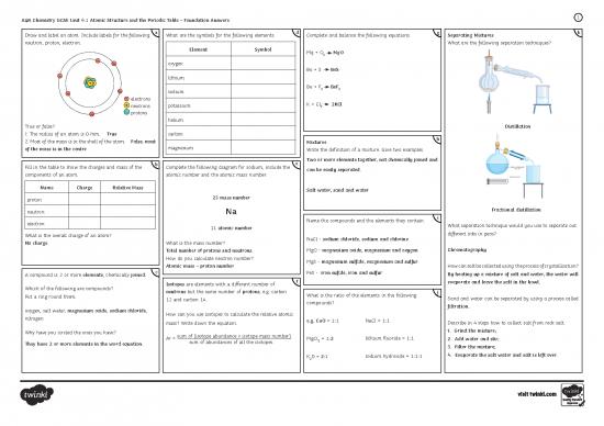 Pdf Printable Periodic Table 195920 01 Atomic Structure And The