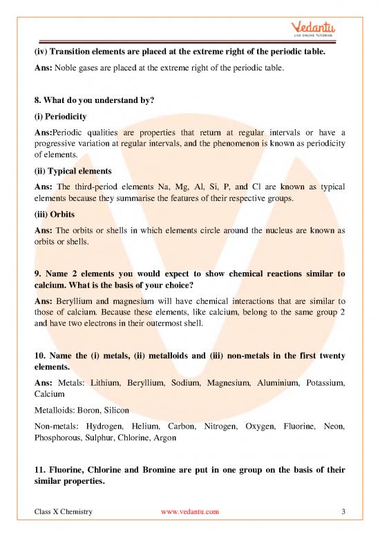 Pdf Printable Periodic Table 195999 | Class 10 Concise Chemistry ...