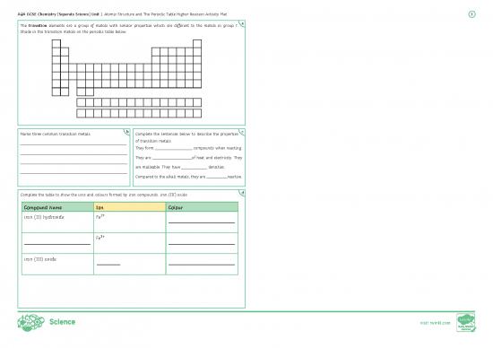 Periodic Table With Charges Pdf 197202 | Year 10 Combined Science ...
