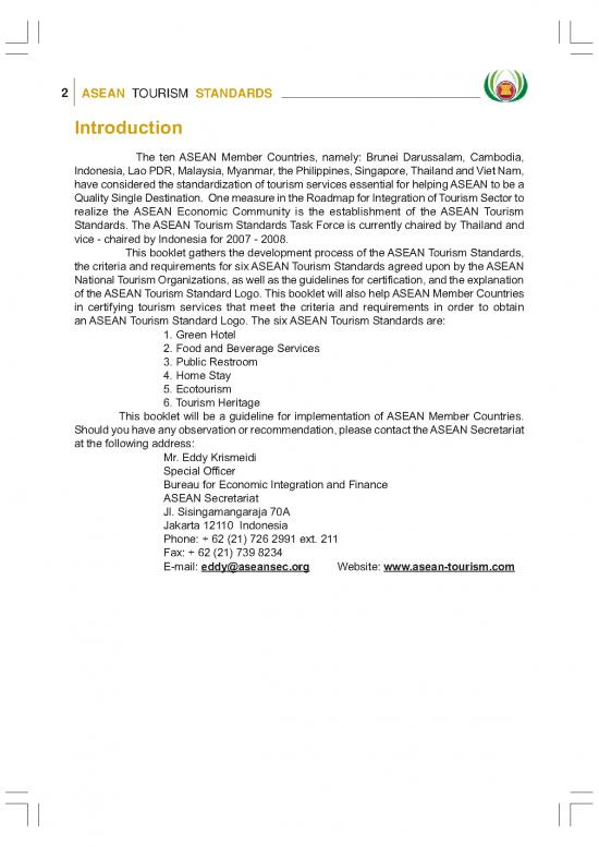 Tourism Pdf 199819 | Asean Tourism Standards Book