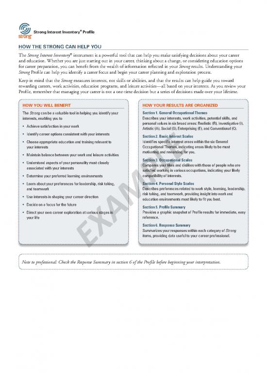 Career Pdf 199246 | Strong Mbti Example Report