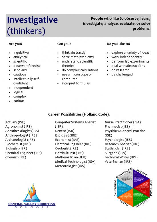 Career Pdf 199329 | Guide To Holland Codes