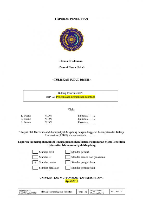 Form St03 02 Template Laporan Penelitian Internal | File - Laporan ...