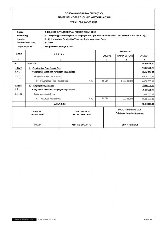 File Rab - Rencana Anggaran Biaya Id 20169 | Laporan Anggaran ...