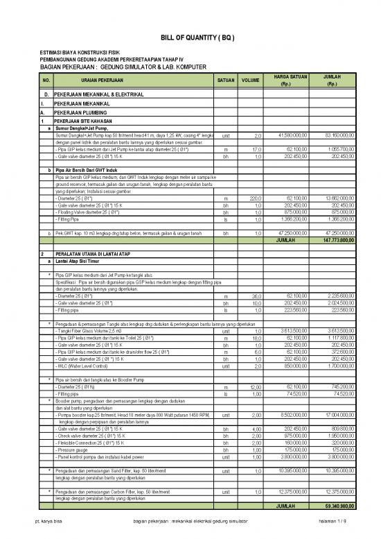 File - Mekanikal Elektrikal Id 20367 | Rab Gedung Sumulator Me2