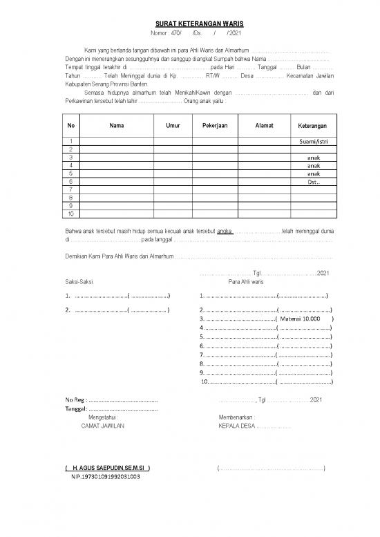 Surat Keterangan Ahli Waris 1639986244 | File - Surat Keterangan Id 18794