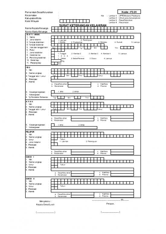 Surat Keterangan Kelahiran | File - Surat Keterangan Id 18769