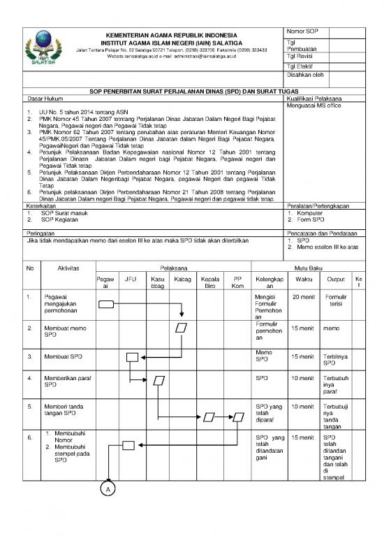 Kepegawaian Penerbitan Spd | File Contoh - Memo
