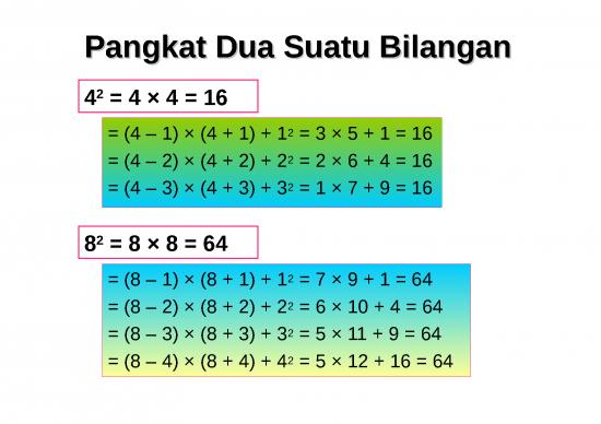 Perpangkatan Dua Dan Tiga Suatu Bilangan