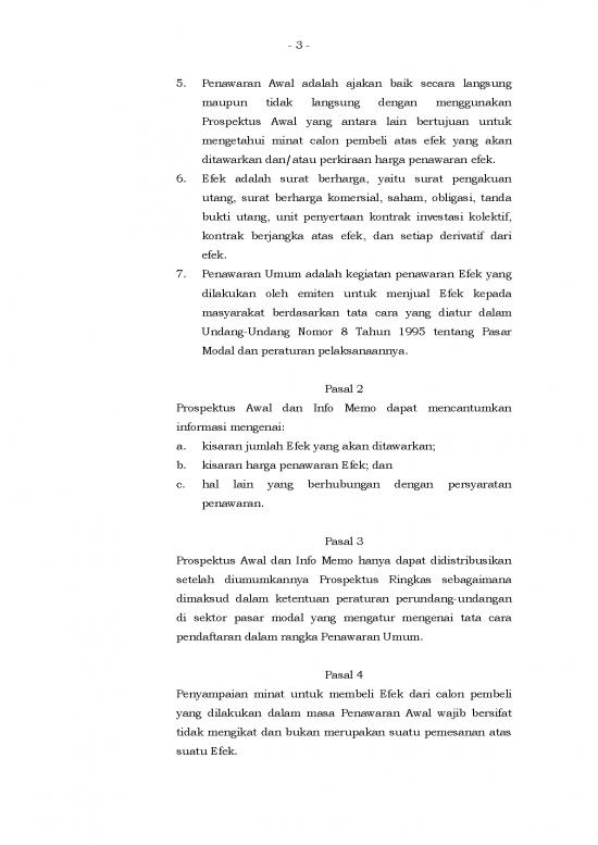 23 Pojk04 2017 Tentang Prospektus Awal Dan Info Memo | File Contoh - Memo