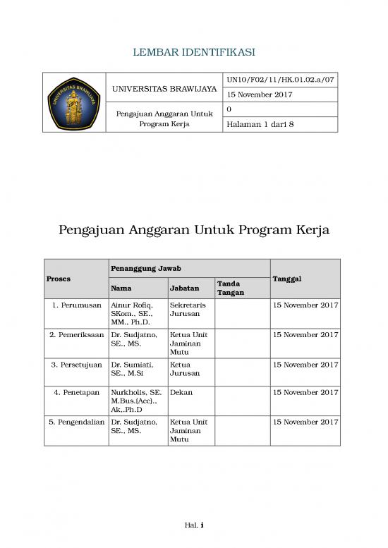 Sop Pengajuan Anggaran Program Kerja