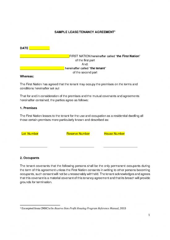 Lease Agreement Template 201655 | Sample Lease Tenancy Agreement