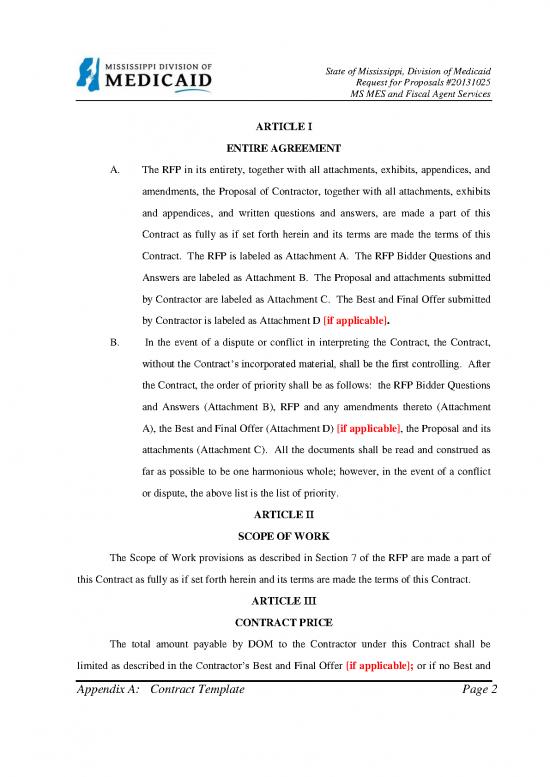 Contract Template Pdf 201904 | Appendix A Contract Template