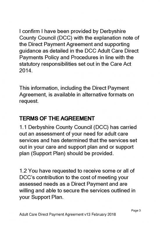 Agreement Sample 202679 | Direct Payment Agreement And Explanation ...