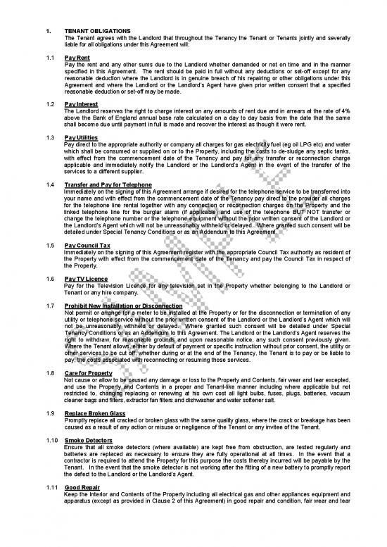 Agreement Contract Sample 202991 | Draft Tenancy Agreement