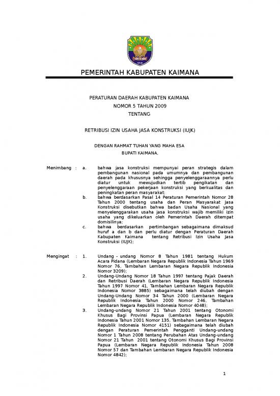 Presentasi Usaha 21534 | Perda N5 Tahun 2009 Tentang Retribusi Izin ...