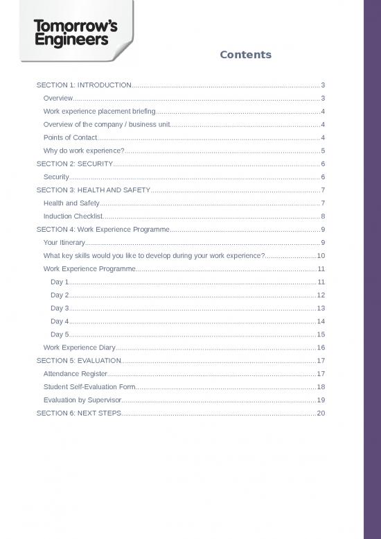 Work Spreadsheet 23745 | Student Work Experience Diary Template