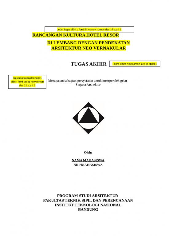 Template Laporan Tugas Akhir Itenas